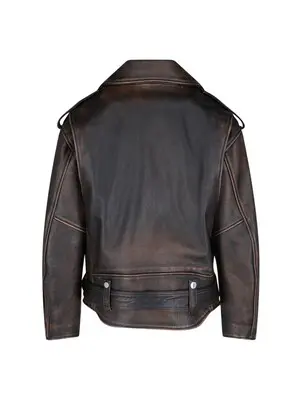 BERNER KUHL Leather Zip Jacket - Brown
