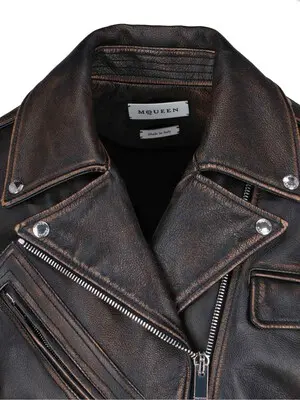 BERNER KUHL Leather Zip Jacket - Brown