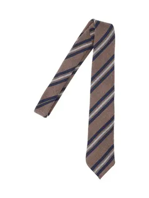 FINAMORE 1925 Finamore 1925 Striped Wool Neck Tie Brown