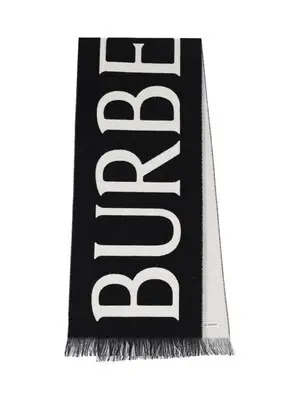 Burberry B Shield" Reversible Scarf - Black