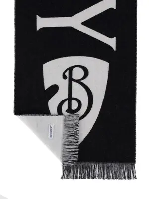 Burberry B Shield" Reversible Scarf - Black