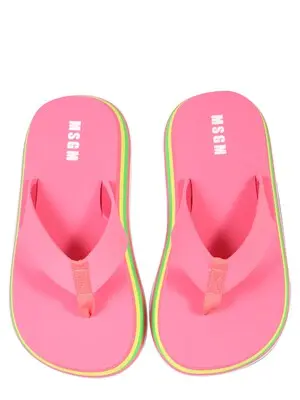 MSGM Striped Thong Sandals - Fuchsia