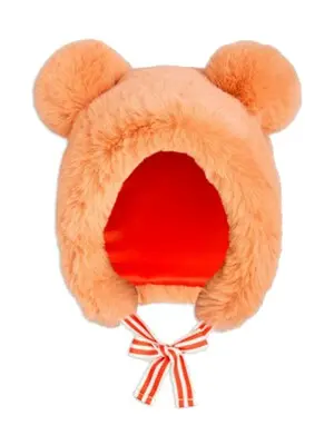 MINI RODINI Faux Fur Hat - Orange
