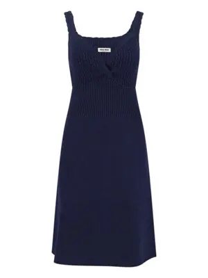 Miu Miu Virgin Wool Midi Dress