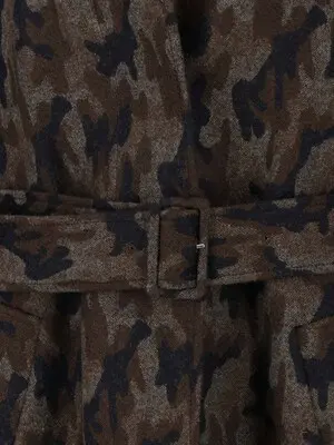 LARDINI Wool Coat With Belt - Multi