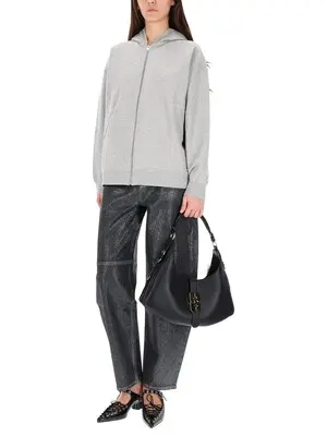 GANNI Teddy Zip-up Sweatshirt - Grey