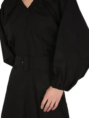 PATOU Balloon Sleeves V-neck Dress - Black