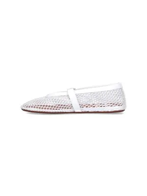 Alaïa Mesh Ballet Flats - White