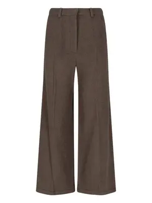 LOW CLASSIC Wool And Alpaca Blend Wide Leg Trousers - Purple