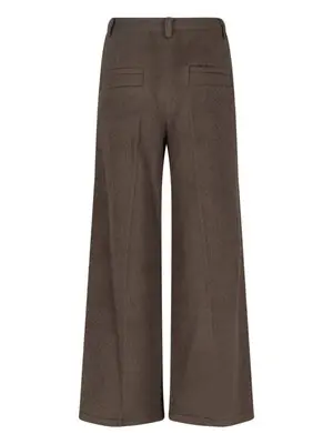 LOW CLASSIC Wool And Alpaca Blend Wide Leg Trousers - Purple