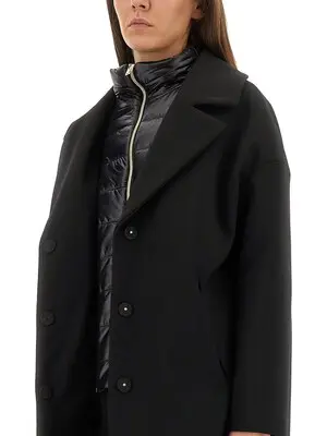 Herno Wool Coat With Technical Bib