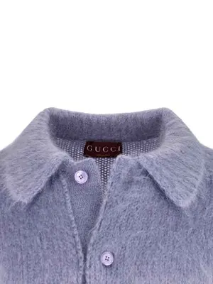 Gucci Mohair Blend Cardigan - Purple