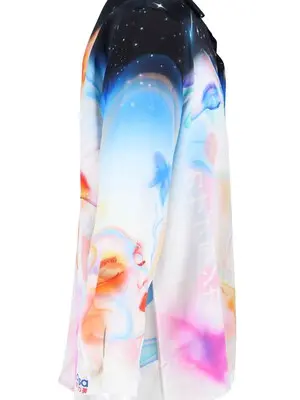 Casablanca Silk Shirt With Light Blue Print - Multi