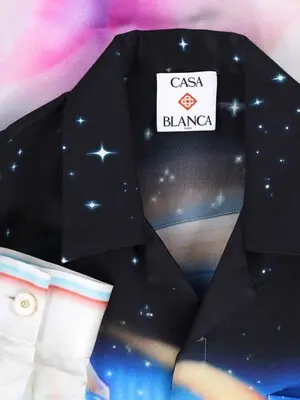 Casablanca Silk Shirt With Light Blue Print - Multi