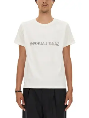 Saint Laurent Inverted Logo T-shirt - White