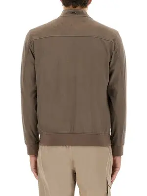 Herno Resort Bomber Jacket In Suede Alternatives