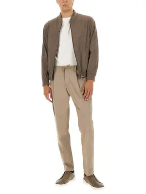 Herno Resort Bomber Jacket In Suede Alternatives
