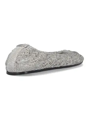 Isabel Marant Étoile Belna Crochet Ballet Flats - Silver