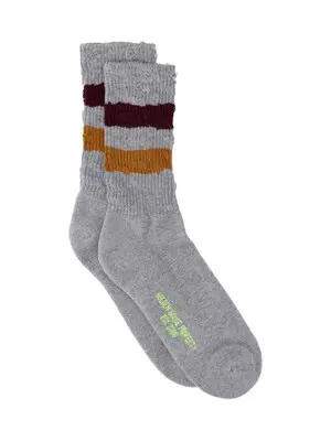 Golden Goose Ribbed Socks With Striped Detail - Gray