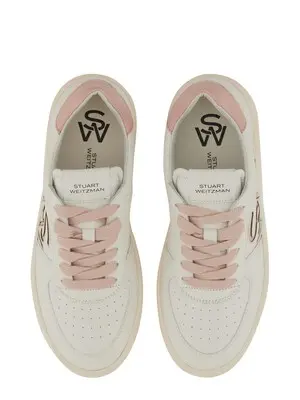 STUART WEITZMAN Leather Logo Sneakers