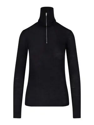 JIL SANDER High Neck Zip Sweater