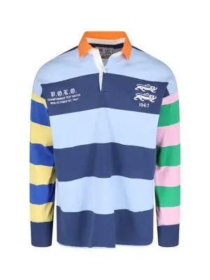 Ralph Lauren Striped Rugby Jersey - Light Blue