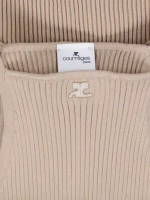 COURREGES Sleeveless Knit Top - Beige