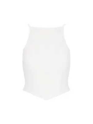 COURREGES Sleeveless Knit Top - White