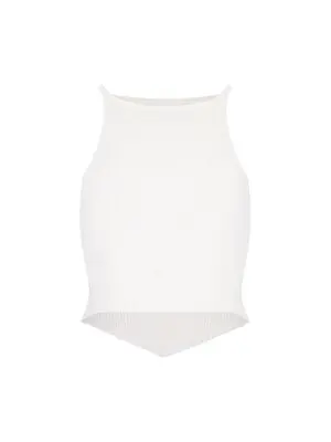COURREGES Sleeveless Knit Top - White