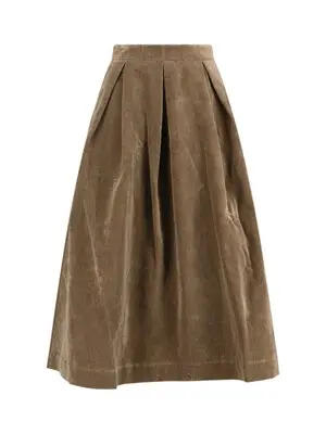 MAISON MARGIELA Pleated Midi Skirt - Green