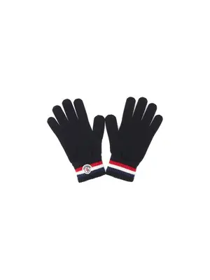 Moncler Tricolore Logo Gloves - Black