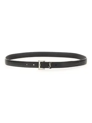 Saint Laurent Thin Cassandra Belt - Black