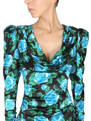 Alessandra Rich Mini Satin Dress - Multicolour