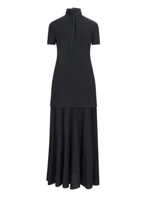 JIL SANDER Draped Midi Dress - Black