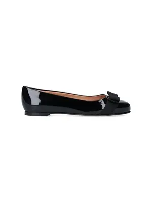 FERRAGAMO Varina Ballerinas - Black