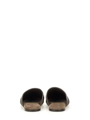 Brunello Cucinelli Techno Raffia Slipper - Brown