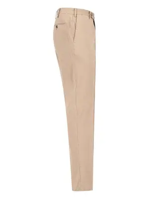 PT TORINO Cotton Blend Straight Leg Trousers - Brown