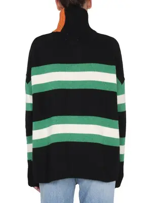 RIGHT FOR Turtleneck Cardigan - Multicolour