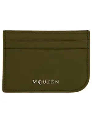 Alexander McQueen Leather Card Holder - Military Green