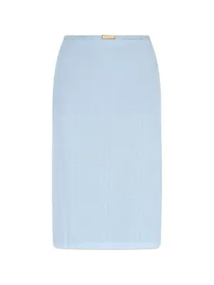 Gucci Silk Midi Skirt - Light Blue