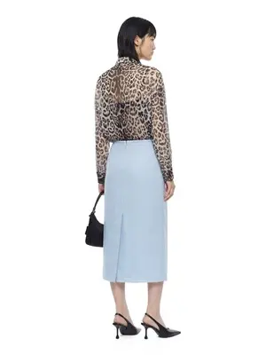 Gucci Silk Midi Skirt - Light Blue