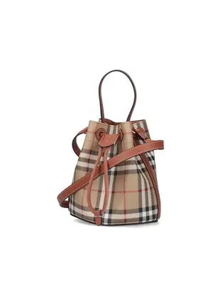 Burberry Tb Mini Bucket Bag - Beige