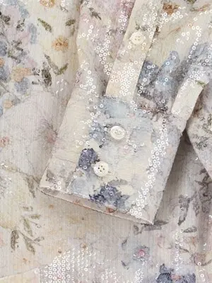 GOLDEN GOOSE Issey Miyake Sequin Floral Print Shirt