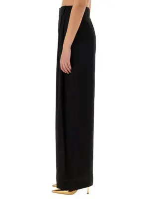 Nina Ricci Wide-leg Pleated Trousers - Black