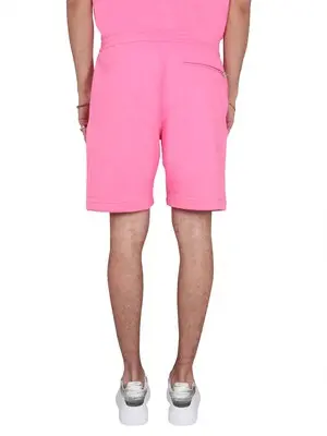 Alexander McQueen Bermuda Shorts With Logo Print - Fuchsia