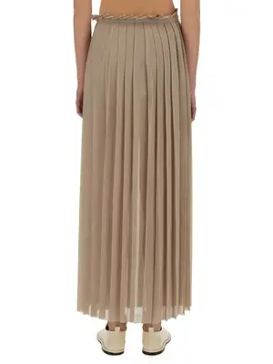Ami Long Pleated Skirt