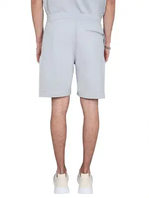 Alexander McQueen Bermuda Shorts With Logo Print - Azure