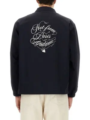 Drole De Monsieur Vignes Slogan Printed Jacket - Blue