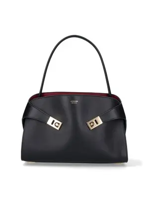 FERRAGAMO Medium Hug Soft Bag - Black