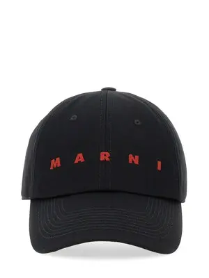 Marni Baseball Cap With Logo - Black